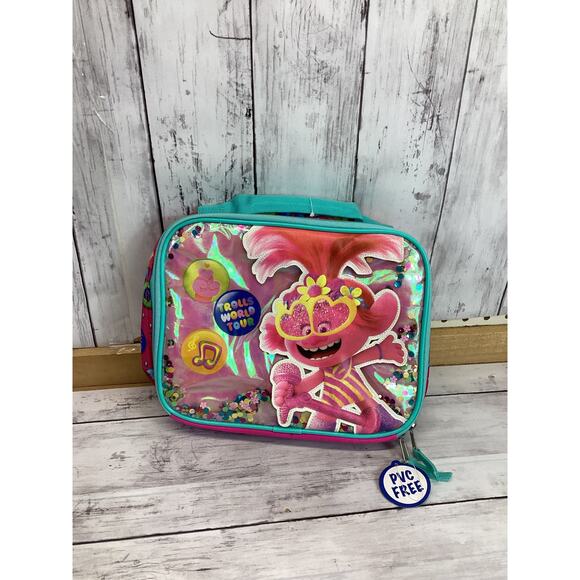 trolls world | Accessories | Trolls World Tour Kids Pink Lunch Tote Bag ...